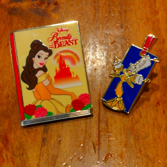 Disney | Jewelry | Disneys Beauty And The Beast Belle Pin Set | Poshmark